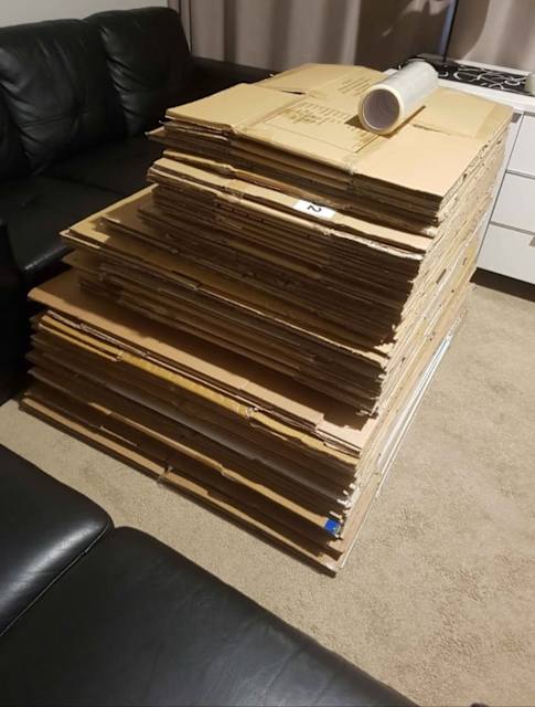 Free delivery - various size bundles of cardboard packing boxes ...