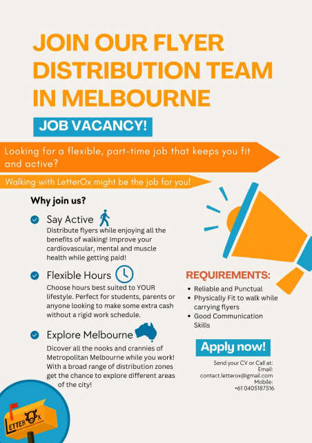 Flyer Distributors in East/South Melbourne Suburbs NEEDED NOW! | Other ...