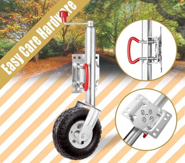 Swing Up 10 Inflated Rubber Pneumatic Jockey Wheel 340 Kg 750 Lb ...