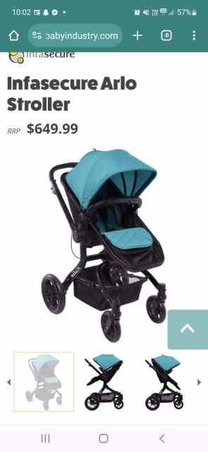 Infasecure Arlo Stroller & Capsule plus 2 Capsule bases - Prams ...