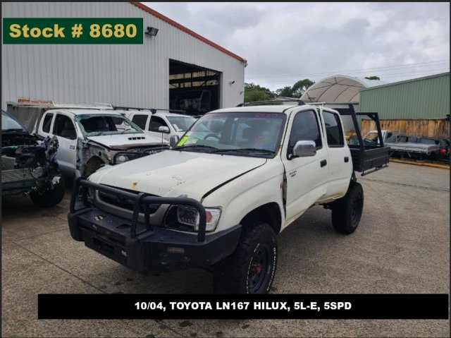 Dismantling 2004 Toyota LN167 Hilux 5L-E 5 Speed 8680 | Wrecking ...