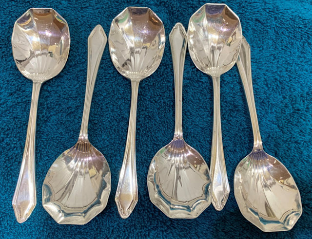 Vintage Silver Sweet Spoons, Teaspoons with sugar tongs & butter knife ...