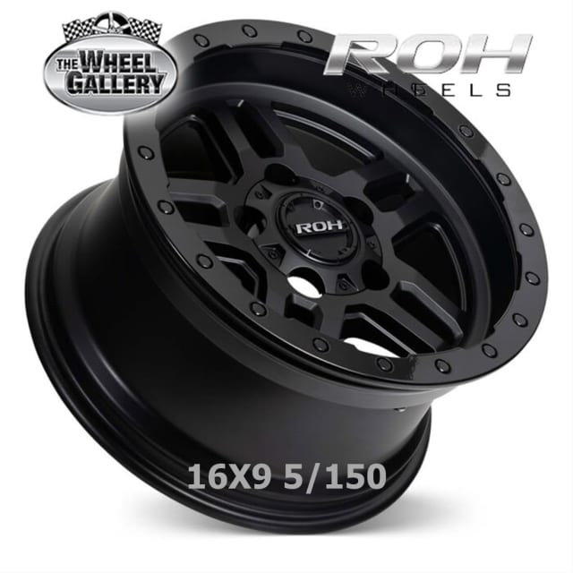 ROH HAMMER MATT BLACK GLOSS LIP 16x9 5/150 WHEEL | Wheels, Tyres & Rims ...