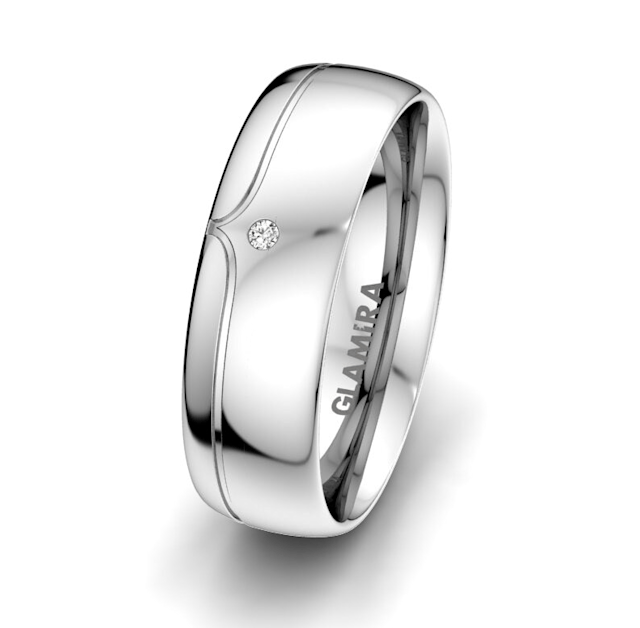 Platinum 950 Unisex Ring Certified Women / Mens with Diamond 6 mm ...