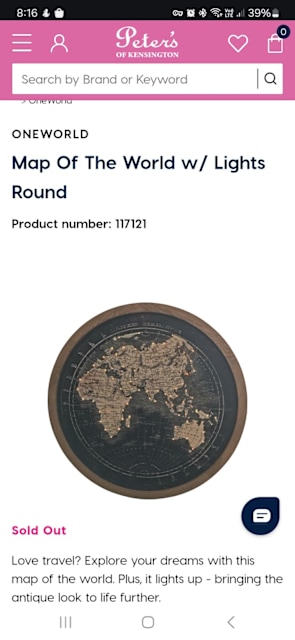 One World Map of the World with Lights - Other Home Decor in Thornton ...