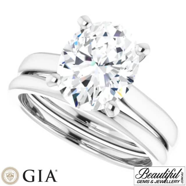 Solitaire 1.9-Carats Oval Diamond Engagement Ring with D-Colour and VS ...