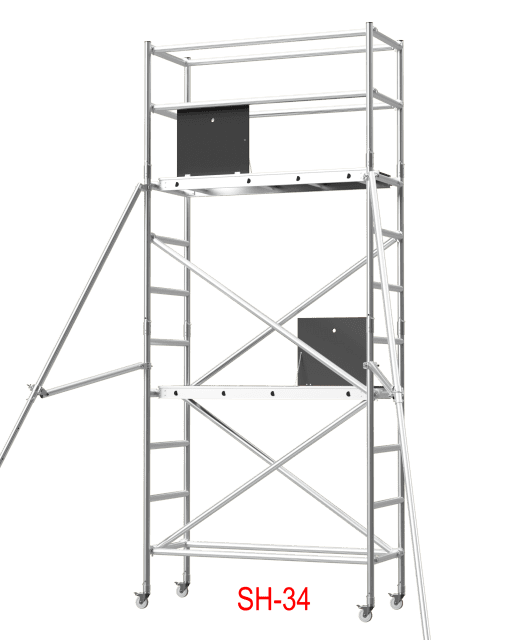 Aluminium Mobile Tower Scaffold SH-34 (3.4m Platform High) - Ladders ...