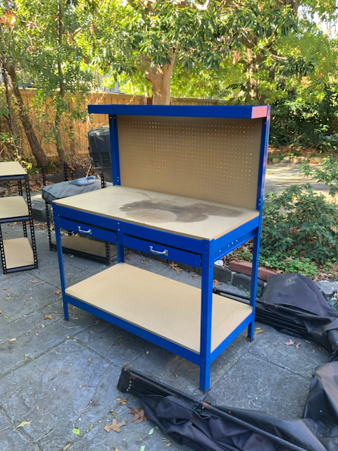 1.2 x 0.6 x 1.5m work bench with peg board - Tool Storage & Benches in ...