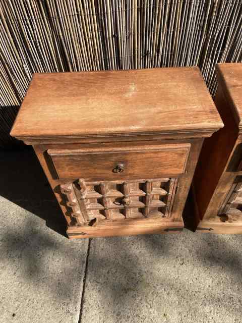 Stunning Vintage French Gothic Side Tables in Bleached Oak Timber ...