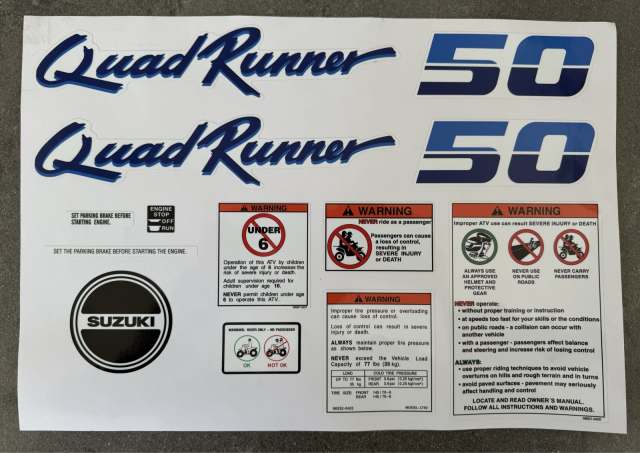 Suzuki 1984 - 1990 LT50 Quad Runner Decal Set / Sticker Kit ...