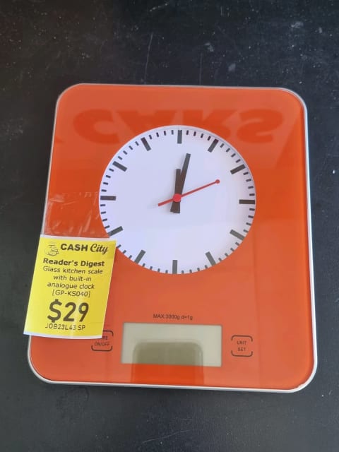 Glass Kitchen Scale with inbuilt Clock GP-KS040 | Clocks | Gumtree ...