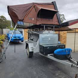 4x4 off road A frame camper trailer with OCAM King Rooftop Tent ...