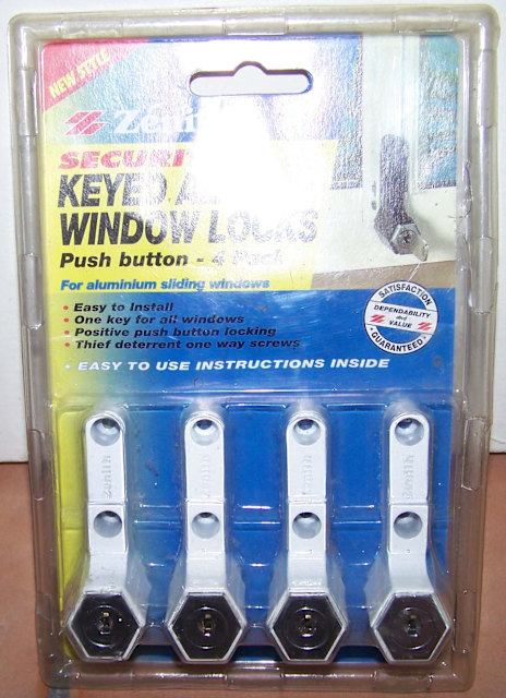 Zenith 4 Pack Keyed Alike Sliding Window Locks White NEW Never Used ...