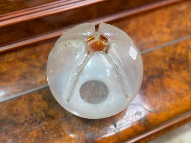 Vintage Art Glass Single-Neck Sphere Lamp Shade | Ceiling Lights ...