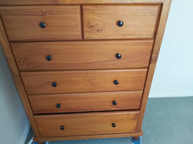 6 drawer tall boy and 2 bedside tables | Dressers & Drawers | Gumtree ...