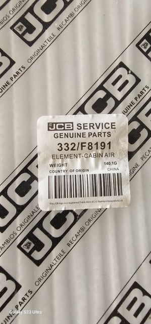 JCB BACKHOE CABIN FILTER CU2217-2 I got three of them Brand new ...