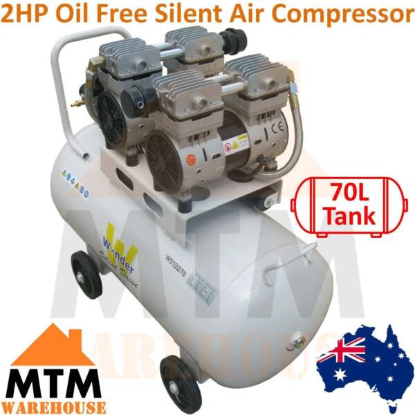 WONDER 2HP 1600W Silent Oil Free Quiet Portable Air Compressor 290L/mi ...