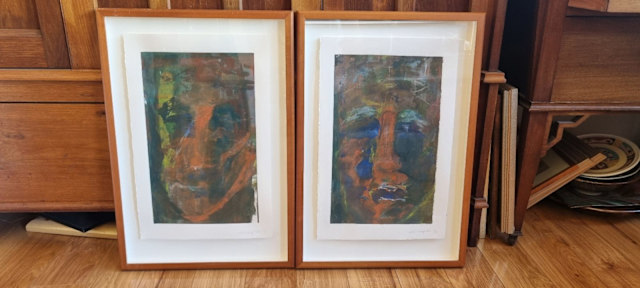 pair abstract portrait paintings - Art in Morley WA | Gumtree Australia