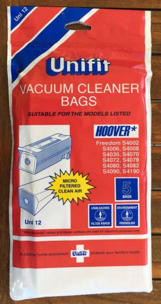 UNIFIT VACUUM CLEANER BAGS UNI 12 x 5; Hoover Series New & Sealed ...