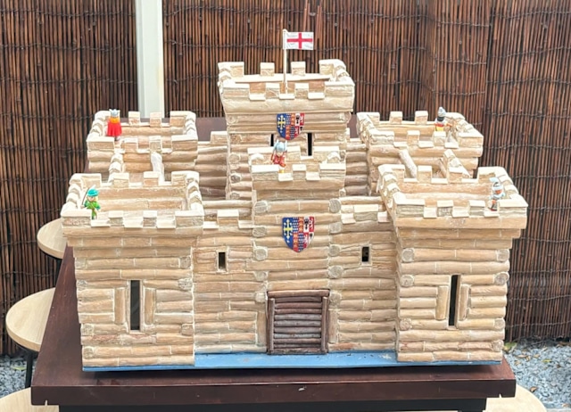 Handmade wooden medieval castle collectable model diorama toy ...
