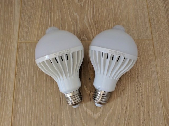 Two 9w LED Light Bulb with built-in IR motion sensor - Ceiling Lights ...