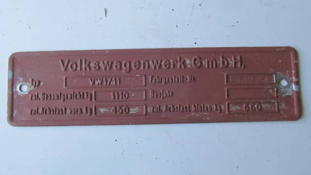 VW 1200 Beetle. German ID Plate | Auto Body parts | Gumtree Australia ...