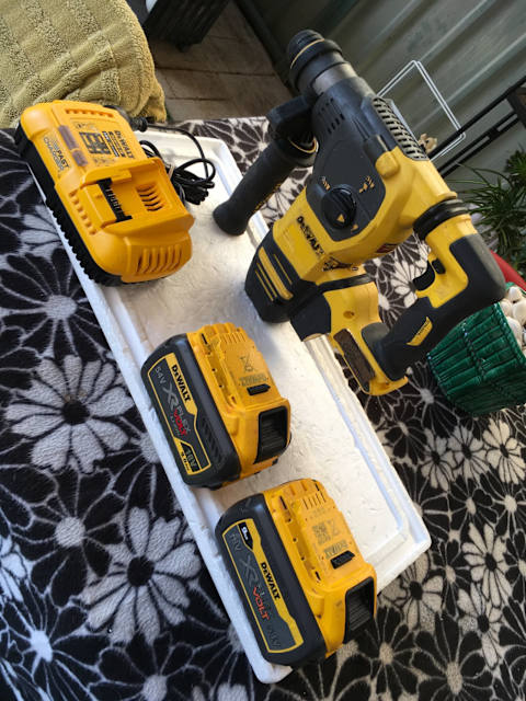 Dewalt 54V SDS Rotary Hammer Drill DCH333, Batteries &Charger For Sale ...