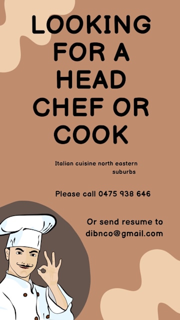 Chef or cook wanted | Chef & Cook | Gumtree Australia Manningham Area ...
