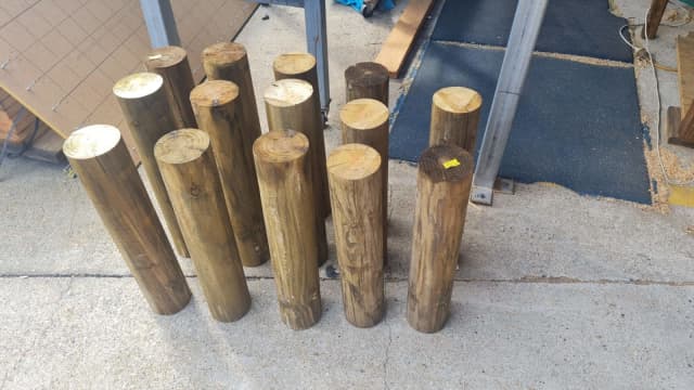 600mm Log Cuts 125mm ACQ Treated Timber Pole Garden Fence Compost ...