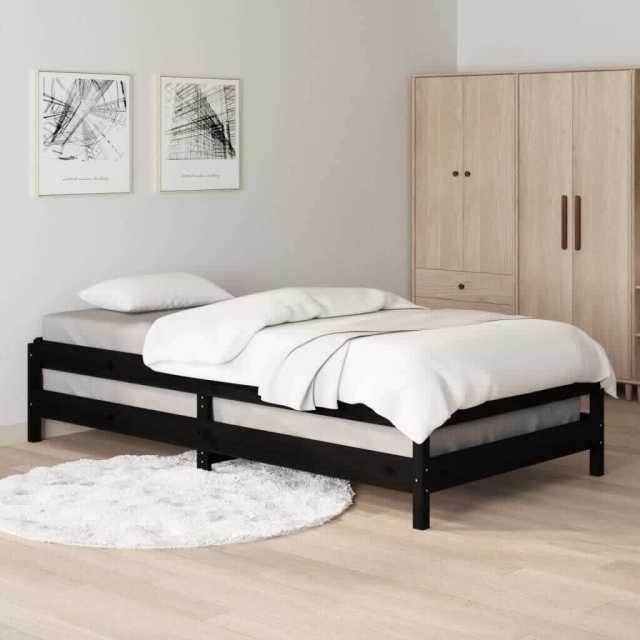 Stack Bed Black 90x190 cm Solid Wood Pine - Beds in Melbourne CBD VIC ...