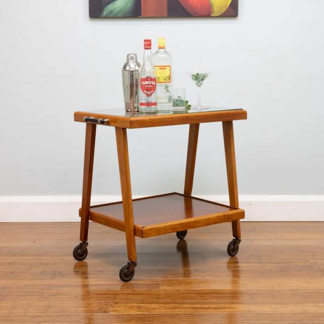 Retro Drinks Trolley / 2 Tier Side Table / Auto Trolley – Splayed Legs ...