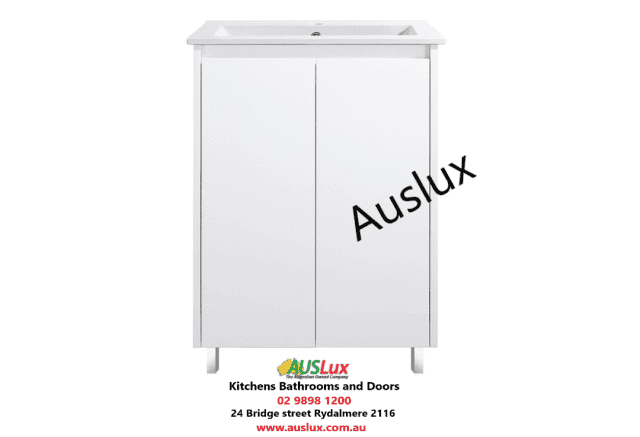 AusLux 600 Waterproof PVC Vanity with fingerpull softclose doors PE600 ...