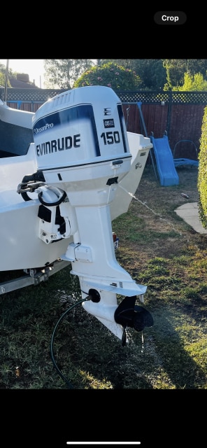 150hp V6 OceanPro Evinrude Outboard 240hrs on gauge | Motorboats ...