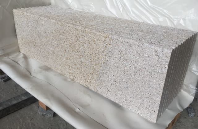 Bondi Gold Granite Bush Hammered Bullnose Step 1200x350x30mm - Building ...