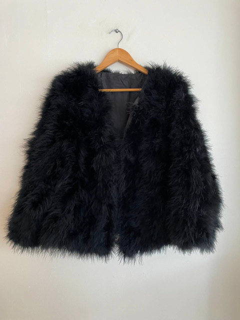 AUTHENTIC BLACK OSTRICH FEATHER JACKET | Jackets & Coats | Gumtree ...