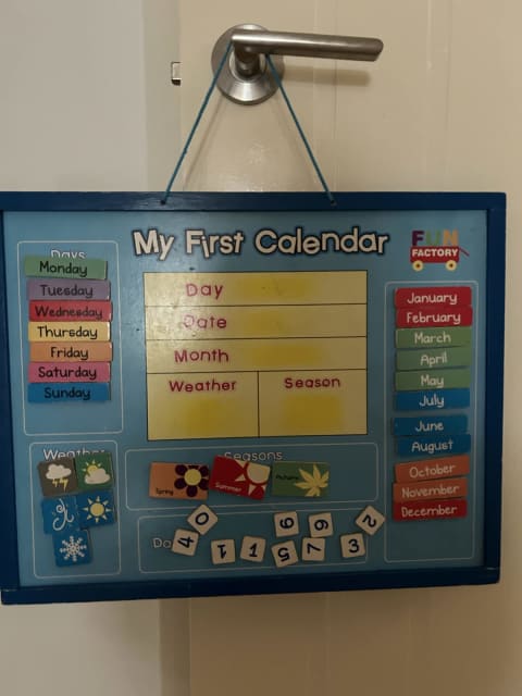 Magnetic My first learning calendar days months weather seasons Board ...