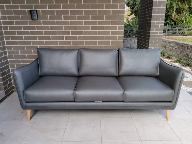 BRAND NEW 3 seater vegan leather charcoal colour sofa - Sofas in Epping ...