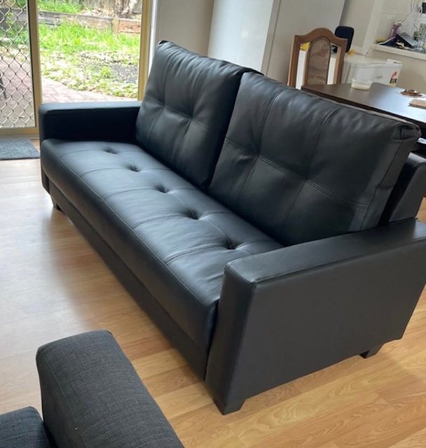 CLASSIC & COMFY 3 SEATER BLACK PU LEATHER SOFA - Sofas in Reservoir VIC | Gumtree Australia