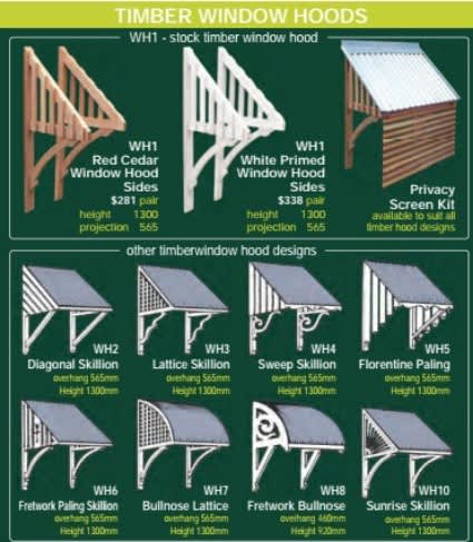 TIMBER WINDOW HOODS * FULL KITS * SIDES ONLY * SOLID TIMBER | Building ...