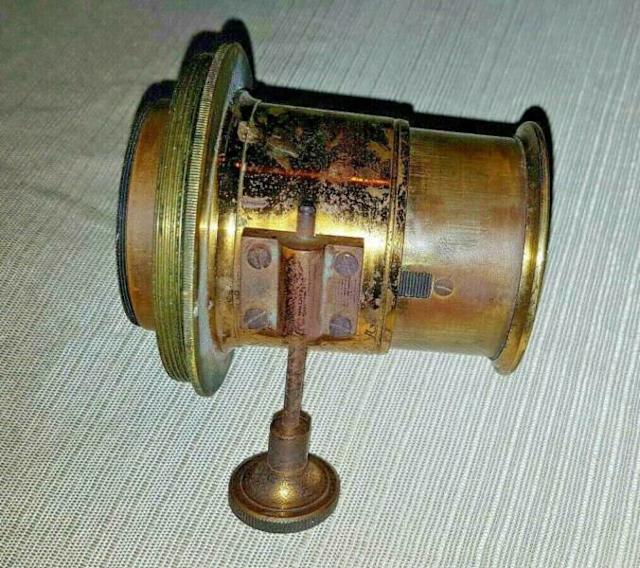 Antique Victorian Era possibly a 10 inch Brass Magic Lantern lens ...