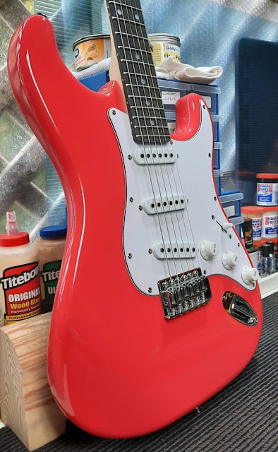 New Casino Hot Pink Electric Guitar w Extensive Prepwork, Free Gigbag ...