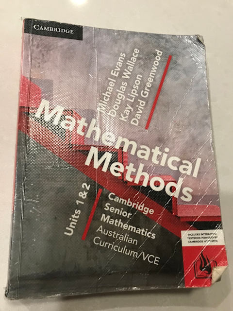 Cambridge Mathematical methods units 1&2 - Textbooks in Narre Warren ...