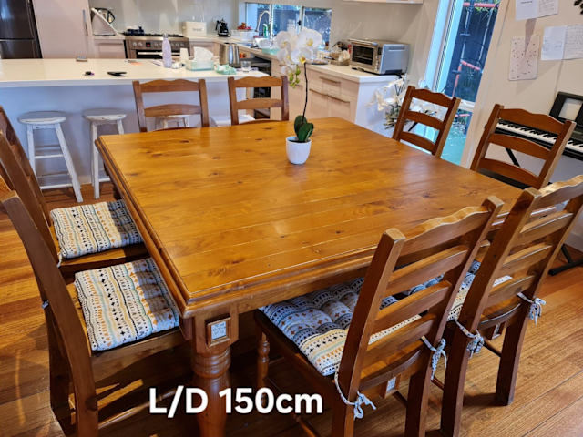 Solid Pine Timber Square Dining Table With 8 Chairs!!!! - Dining Tables in Caulfield VIC ...