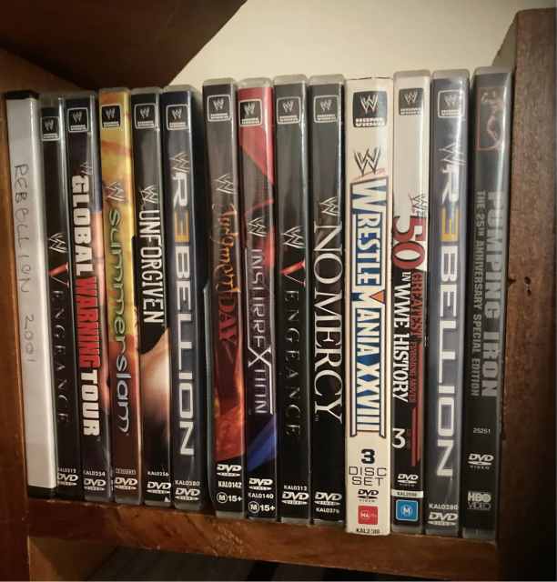 Large Collection Of 80 Wrestling DVD & VHS Set WWE ECW TNA Lot - CDs ...