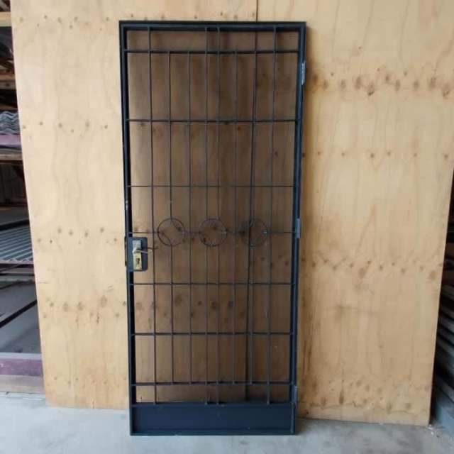 Monument Grey Steel Security Screen Door & Frame - 2105mm H x 900mm W ...