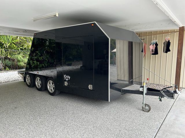 Tri axel car trailer partially enclosed | Trailers | Gumtree Australia ...