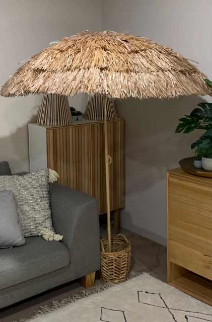Backyard / Beach Umbrella Faux Grass Thatch Look Bali Parasol ...