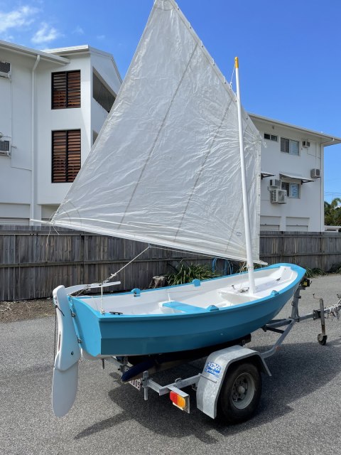 Boat Trailer and Wooden Nutshell Pram Sailing Dingy | Sail Boats ...