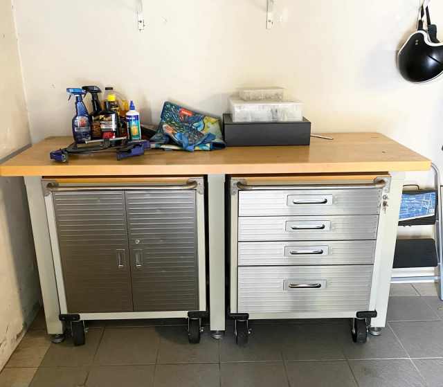 Heavy Duty Timber Workbench and roll cabinets - Tool Storage & Benches ...