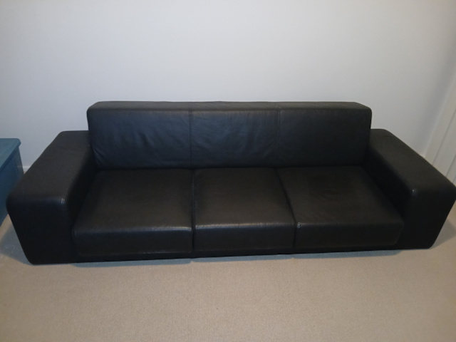 Demir leather sofa, 3 seater, Balck - Sofas in Baulkham Hills NSW ...